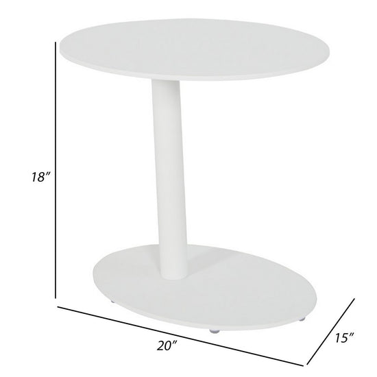 Buy Online Modern Metal Outdoor Side Table With Oval Top and Base ...