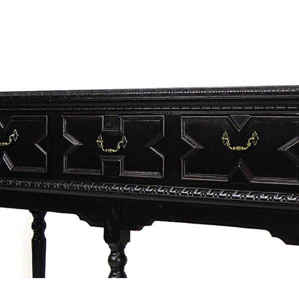 Console Table | 3 Drawer | X Design | Bun Feet | Black – Casagear