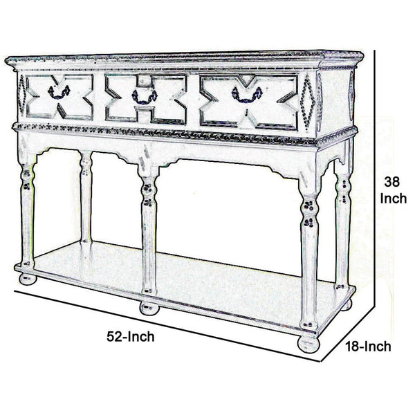 Console Table | 3 Drawer | X Design | Bun Feet | Black – Casagear