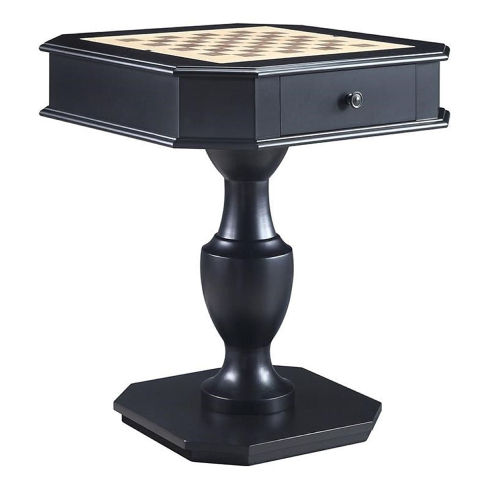 Buy Susy 28" Reversible Game Table with Pedestal Black | Fast Shipping