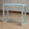 Buy 36 Inch Accent Console Table, Capiz Shell Inlay, Rectangular, Blue ...