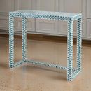 Buy 36 Inch Accent Console Table, Capiz Shell Inlay, Rectangular, Blue ...