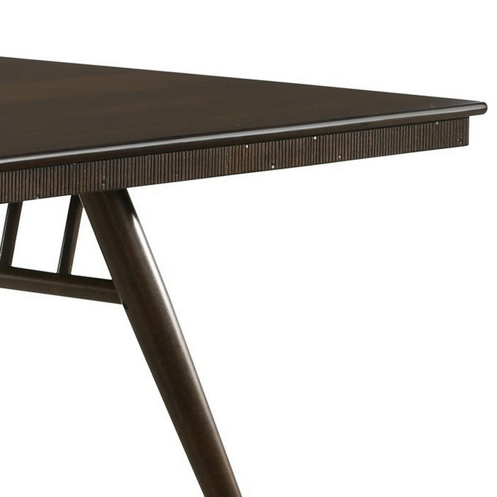 Buy Oss 80 Inch Dining Table, Fluted Apron, Walnut | Free Shipping
