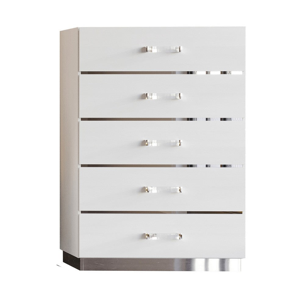 Buy Ruo 50 Inch Tall Dresser Chest, 5 Drawers, Chrome Plinth Base ...