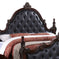 Buy Moni King Bed, Black Button Tufted Classical Upholstery, Cherry ...