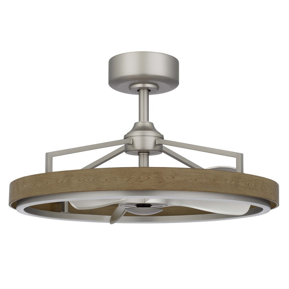 Buy Royo Ceiling Fan Light, 27 Inch 6 Speed, LED, Brown Chrome | 30 Day ...