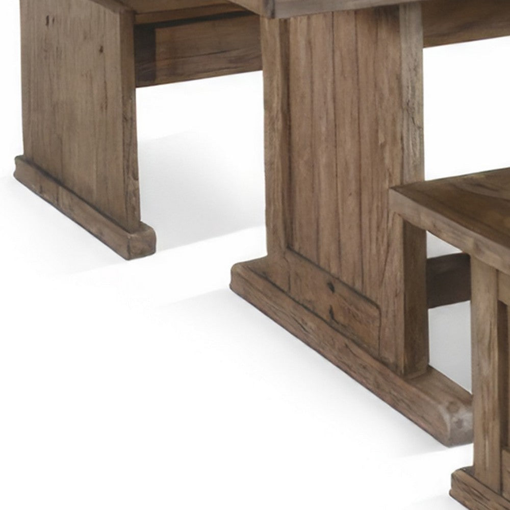 Buy Yael 4pc Corner Breakfast Nook Set, Brown Dining Table Corner Bench ...