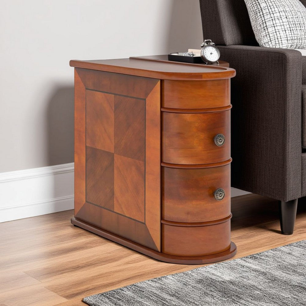 Buy Arc Side Table 24" Top Walnut Brown 2 Drawers | BBB Accredited ...