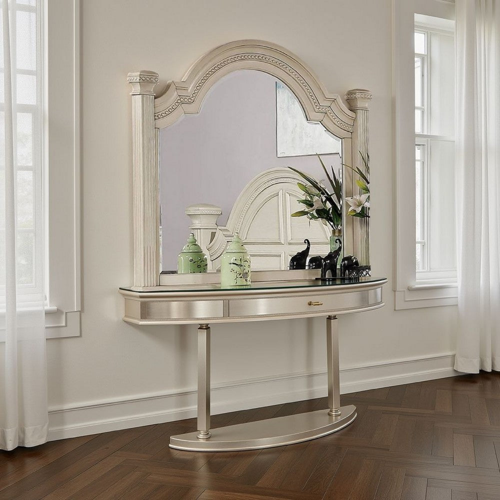 Buy 49 Inch Dresser Mirror Reeded Posts Antique White | Free Shipping ...