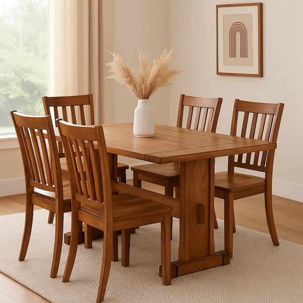 Buy 50 Inch Marv Dining Table Light Brown Mindi Wood | 30 Day Return ...