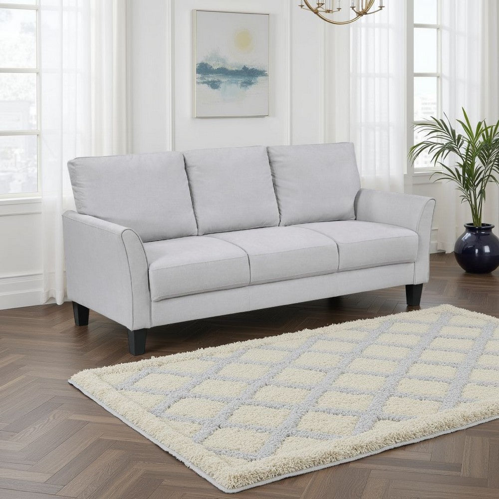 Buy 79 Inch Sofa Light Gray Fabric Black Tapered Legs | BBB Accredited ...
