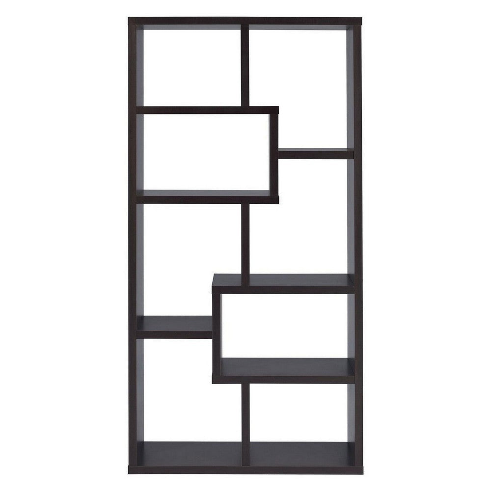 Buy Contemporary Asymmetrical Cube Bookcase, Brown | Casagear