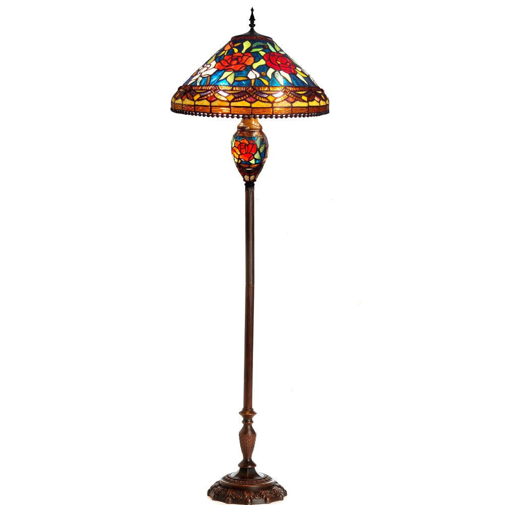 Buy Tiffany 3 Light Roses Floor Lamp 18 Inch Shade | BBB Accredited ...