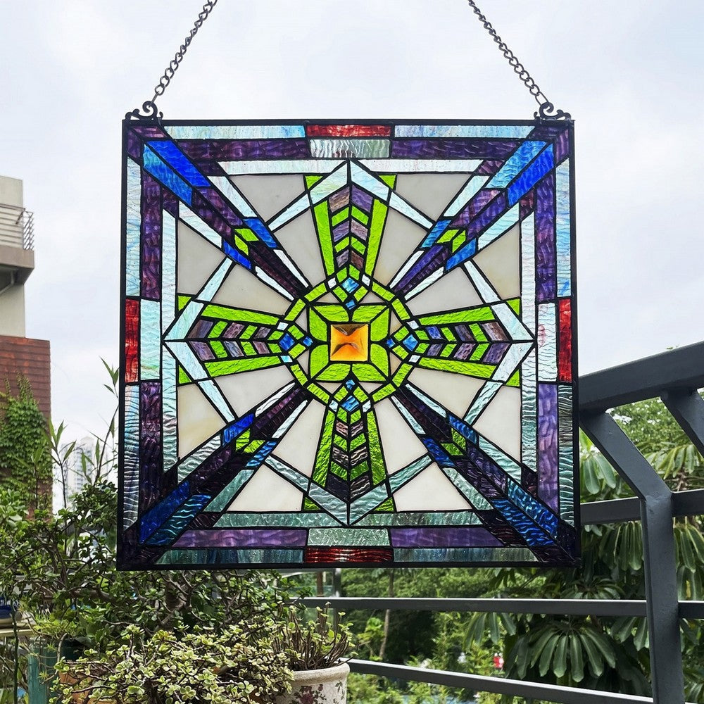Buy Aylmer Mission Black Stained Glass Window Panel 18 Inch Tall | BBB ...