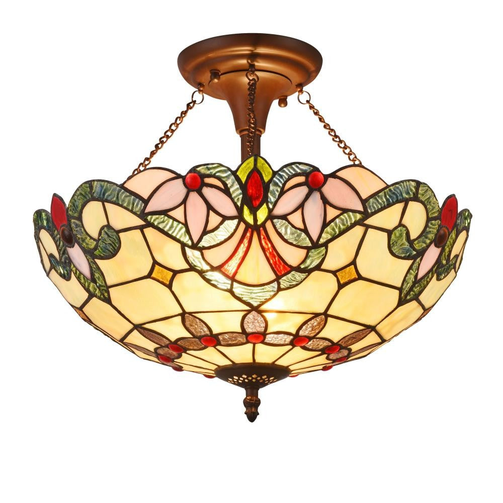 Buy COOPER 2 Light Victorian Semi-flush Fixture 16 Inch Shade | BBB ...