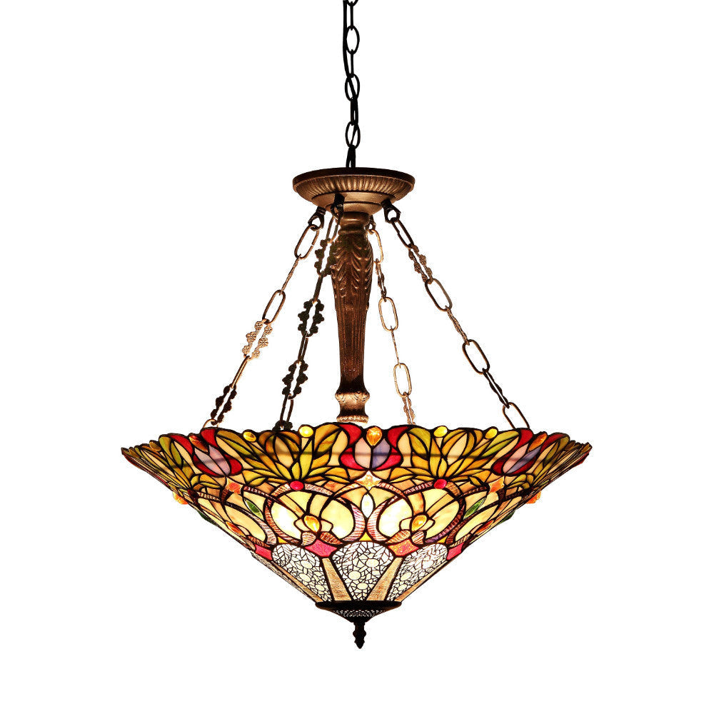 Buy CASSANDRA 3 Light Victorian Inverted Pendant Fixture 22 Inch Shade ...
