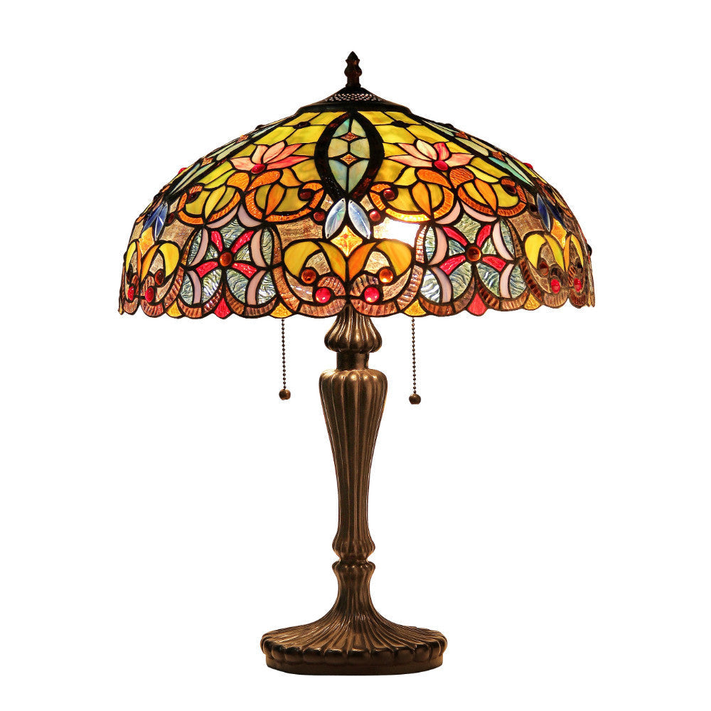 Buy Victorian Glass Table Lamp, Multicolor | Free Shipping