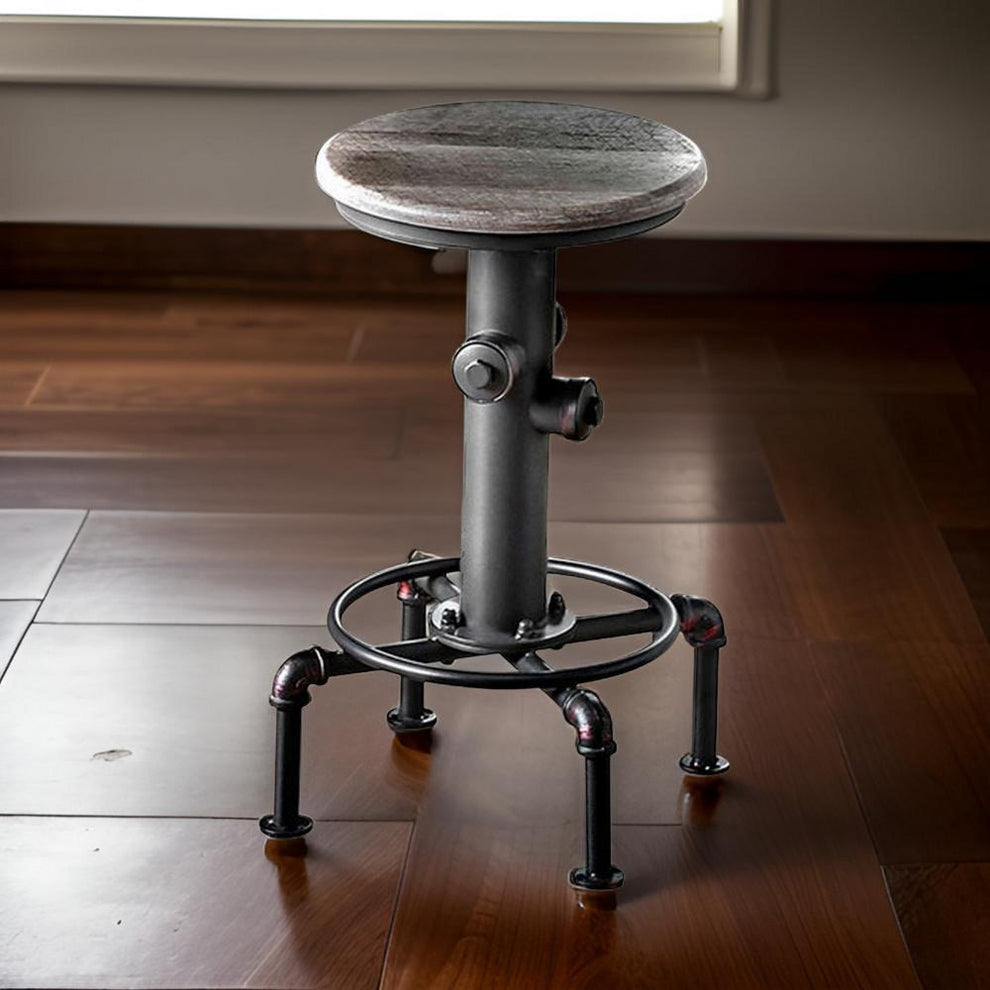 Buy Foskey Industrial Counter Hydrant Chair Set Of 2, Antique Black By ...