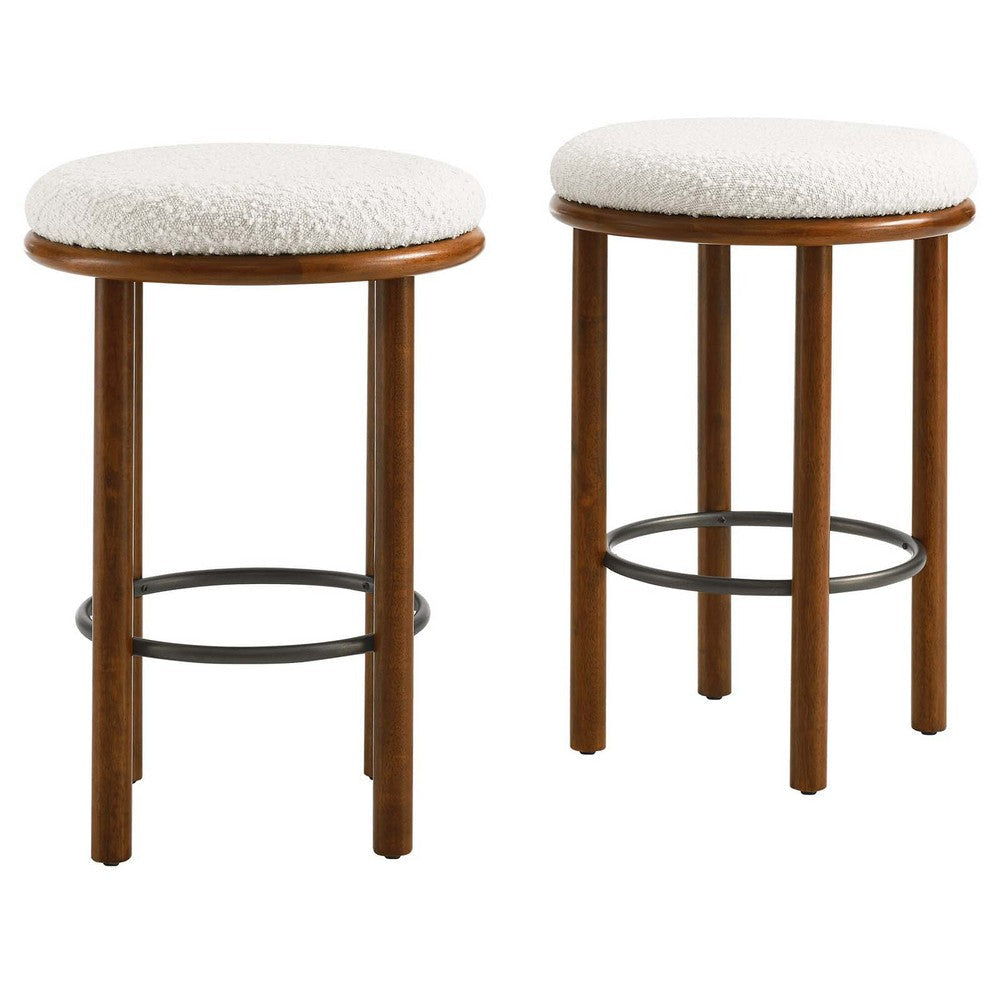 Buy Modway Fable 26 Inch Backless Counter Stools Set of 2 in Walnut ...