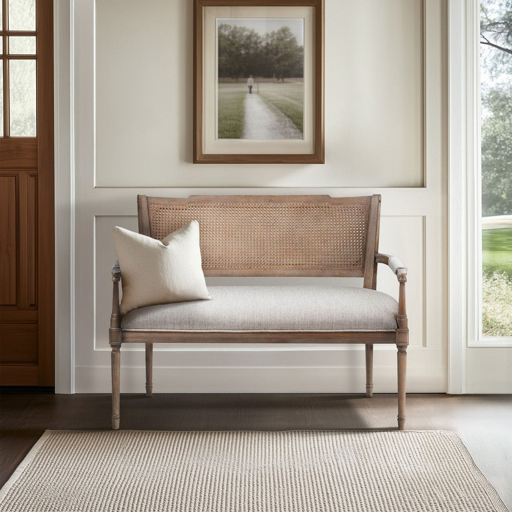 Buy 47" Sette Rattan Panels Shield Back Beige Cushion | BBB Accredited ...