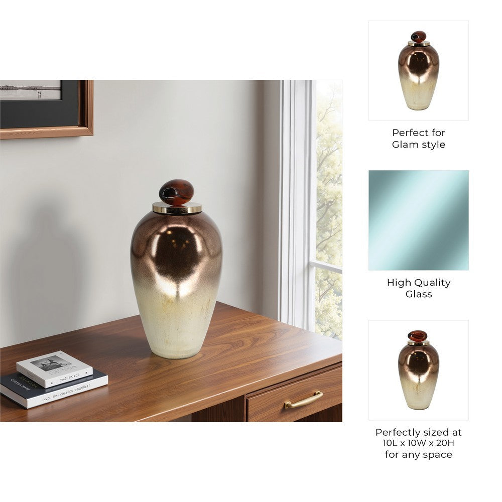 Buy 20" Ombre Copper Temple Vase w Resin Topper | BBB Accredited – Casagear
