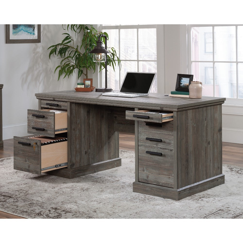 Buy Aspen Post Executive Desk Pebble Pine | Free Shipping