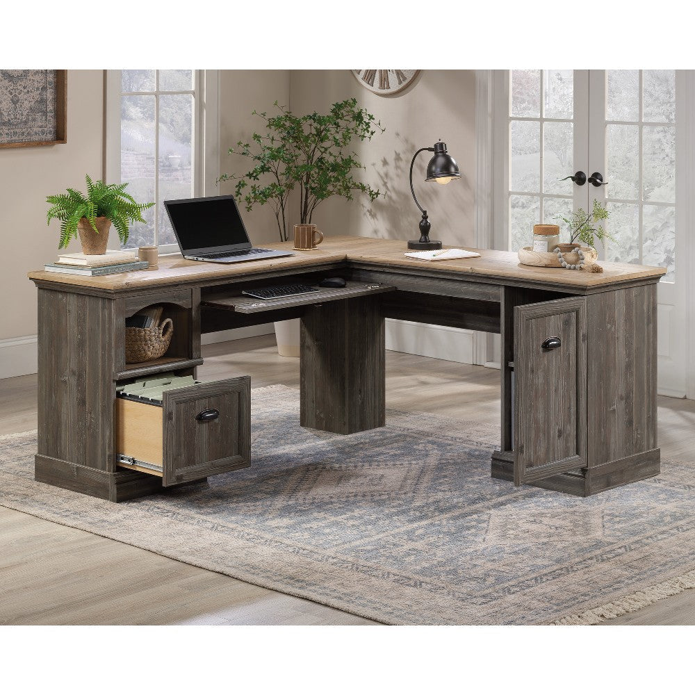 Buy Sonnet Springs L-Desk Pebble Pine/Kiln Pine | BBB Accredited – Casagear