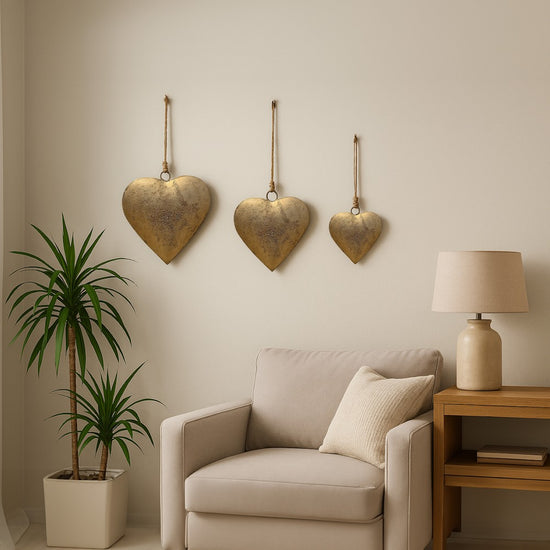 Buy Myri Decorative Metal Heart Wall Decor Set of 3 | Best prices ...
