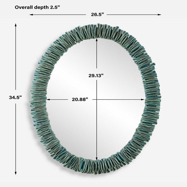 Buy Uttermost Bonaire Teal Blue Oval Mirror | Free Shipping – Casagear