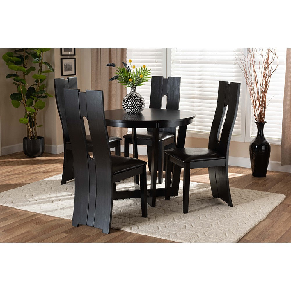 Buy Sorley Brown Faux Leather 5-Piece Set | Free Shipping – Casagear