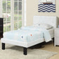 Buy Faux Leather Upholstered Twin Bed Tufted Headboard White | Casagear