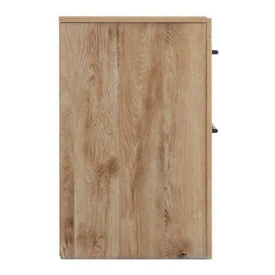 Amy Modern Wood Nightstand | 24" | 2 Drawers | 2 USB Ports | Natural B ...