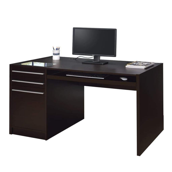 Buy Computer Desk Contemporary Connect IT Brown Finish | Fast Shipping