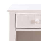 Buy Online Wooden Night Stand With Bottom Open Shelf, White From Casagear