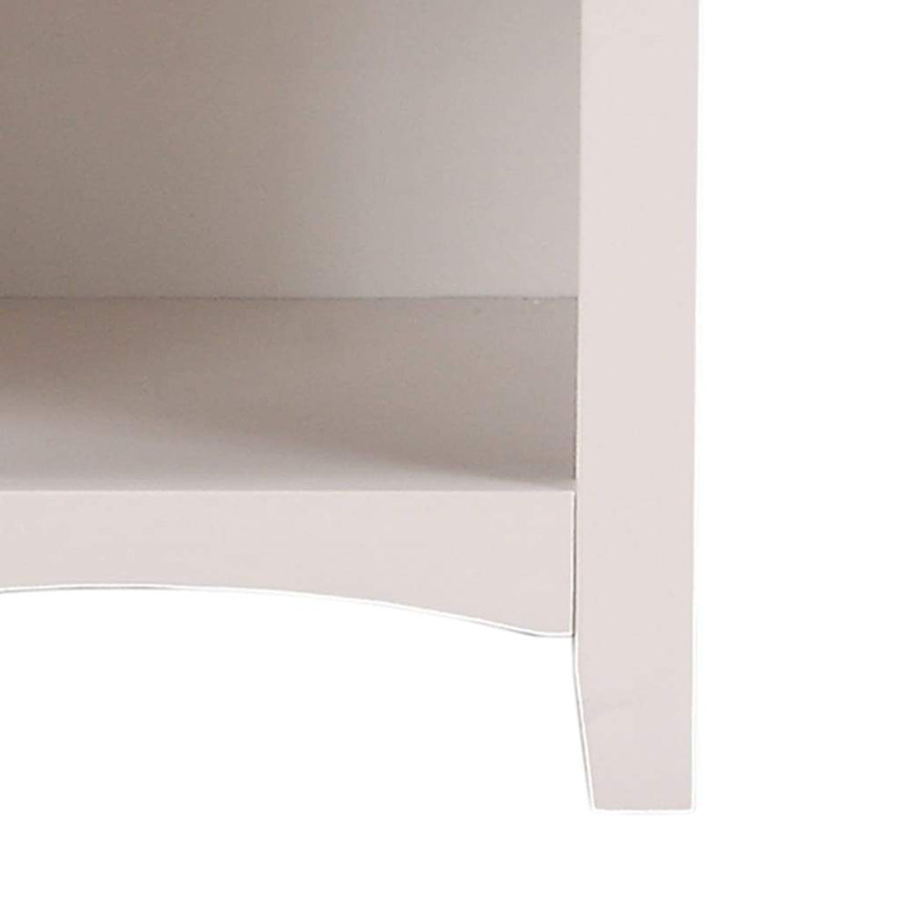 Buy Online Wooden Night Stand With Bottom Open Shelf, White From Casagear