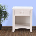 Buy Online Wooden Night Stand With Bottom Open Shelf, White From Casagear