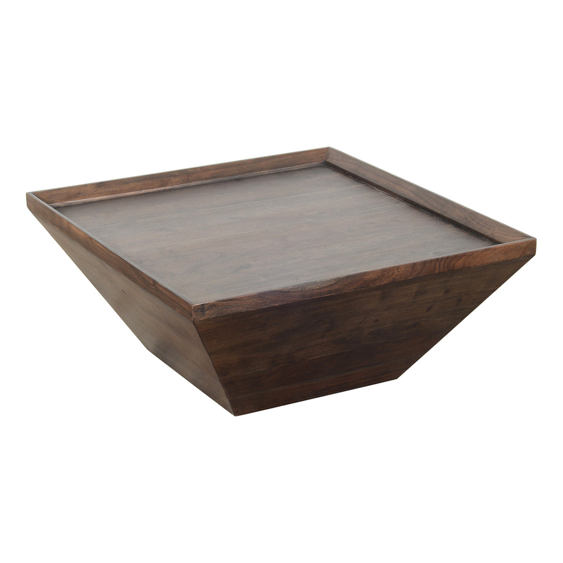 Buy 36" Square Acacia Wood Coffee Table Trapezoid Base Brown | Urban Port
