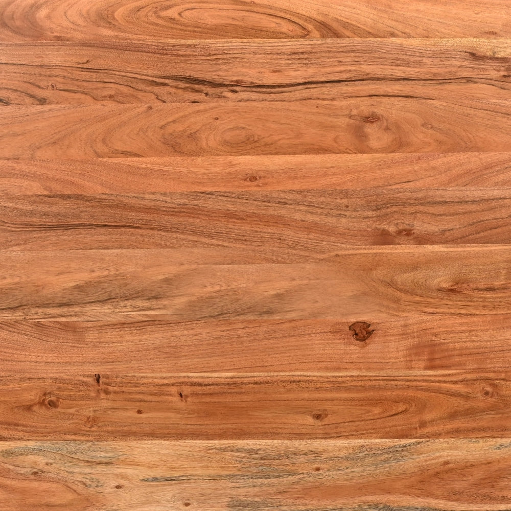 67 Inch Rectangular Dining Table with Crossed Black Metal Legs and Nat ...