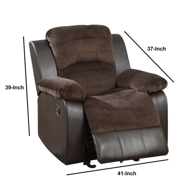 Buy Online Polyurethane Rocker Recliner In Choco Suede Brown From Casagear